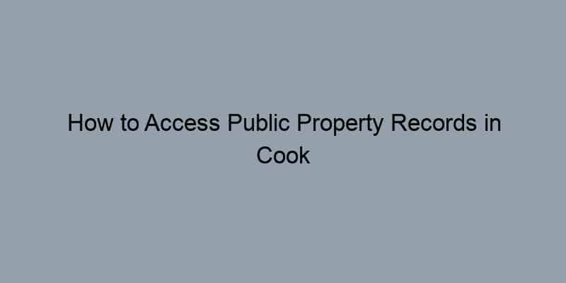 How to Access Public Property Records in Cook County, Illinois by ...